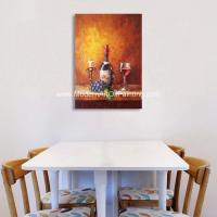 China Small Abstract Still Life palette knife art  Wine Bottle Fruit Customized size Color for sale