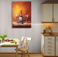 China Small Abstract Still Life palette knife art  Wine Bottle Fruit Customized size Color for sale