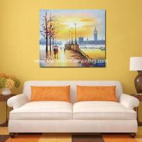 China Hand Painted Paris Oil Painting Acrylic  Scenery Building Eco Friendly For Wall Deco for sale