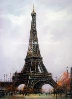 China Impression Style Eiffel Tower Oil Painting On Canvas 50x60 Cm Home Decor for sale