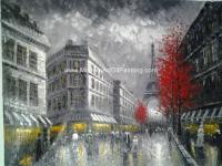 China Paris Abstract Painting / Modern Art Oil Painting Eiffel Tower Paris Single Panel for sale