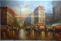 China Palette Knife Paris Oil Paintings Handmade Thick Oil Texture Bedroom Deco for sale