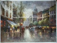 China Palette Knife Paris Oil Painting Paris Street Thick Oil 50 cm x 60 cm For cafes for sale