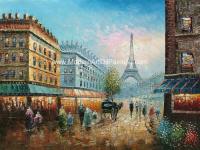 China Modern Paris Oil Painting Eiffel Tower Handmade Jane Style Maintaining Freshness for sale