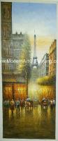 China Handmade Paris Oil Painting Old Paris Scenery Palette Knife With Texture for sale