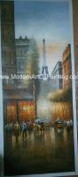 China Handmade Paris Oil Painting Old Paris Scenery Palette Knife With Texture for sale