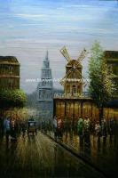 China Paris Abstract Painting Eiffel Tower / Paris Street Paintings Palette Knife With Texture for sale