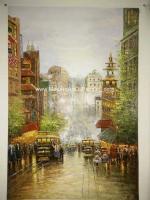 China Paris Abstract Painting Eiffel Tower / Paris Street Paintings Palette Knife With Texture for sale