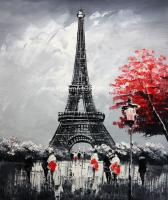 China Modern Canvas Paris Oil Painting Streetscape Handmade By Palette Knife for sale