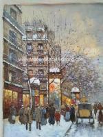 China Framed Paris Oil Painting , Impressionist Landscape Paintings Thick Oil On Canvas for sale