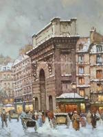 China Framed Paris Oil Painting , Impressionist Landscape Paintings Thick Oil On Canvas for sale