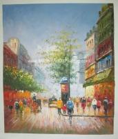 China Impressionist Street  Paris Oil Painting Landscape Acrylic Palette Knife For Children Room for sale