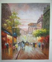 China Impressionist Street  Paris Oil Painting Landscape Acrylic Palette Knife For Children Room for sale