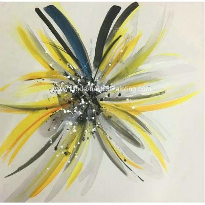 China Modern Hand Painted Flower Paintings Fashion Square Abstract Art Canvas Paintings for sale