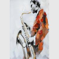 China Custom Oil Painting Modern Abstract Art Handmade Canvas Saxophone Room Decor for sale