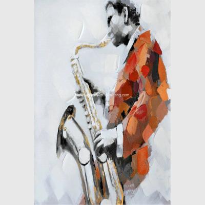 China Custom Oil Painting Modern Abstract Art Handmade Canvas Saxophone Room Decor for sale