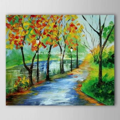 China Bright Landscape Abstract Modern Art Oil Painting For Neo - Classic Style Spaces for sale