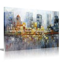 China Custom Acrylic Cityscape Oil Painting Thick Texture For Children Room Decoration for sale