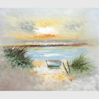 China Handmade Thick Oil Paint Palette Knife Scenery Beach Ship Modern House Decor for sale