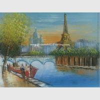 China Modern Paris Oil Painting Eiffel Tower Handmade Jane Style Maintaining Freshness for sale