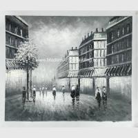 China Classic Oil Painting Paris Black And White ，Palette Knife Landscape Painting Linen Canvas for sale
