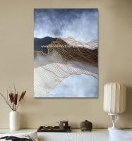 China Framed Abstract Art Canvas Paintings Painting 3D Gold Foil On Polyester Fabric for sale