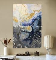 China Custom Abstract Art Canvas Paintings Gold Foil Abstract Art Soft Decorative Assemble for sale