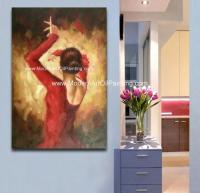 China Modern Handmade Flamenco Dancer Oil Painting , Abstract Wall Art Canvas Painting for sale