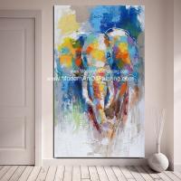 China Abstract Colorful Elephant Painting On Canvas / Animal Print Canvas Wall Art for sale
