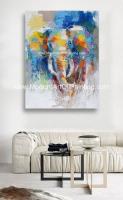 China Abstract Colorful Elephant Painting On Canvas / Animal Print Canvas Wall Art for sale