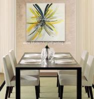 China Modern Hand Painted Flower Paintings Fashion Square Abstract Art Canvas Paintings for sale