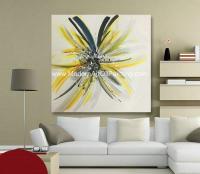China Modern Hand Painted Flower Paintings Fashion Square Abstract Art Canvas Paintings for sale