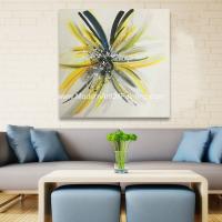 China Modern Hand Painted Flower Paintings Fashion Square Abstract Art Canvas Paintings for sale