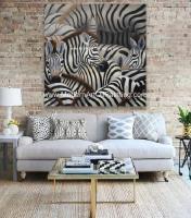 China Handmade Abstract Art Canvas Paintings Animal Zebra Print Canvas Wall Art for sale