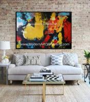 China Abstract Acrylic Painting The Fire / Contemporary Canvas Wall Art Framed On Canvas for sale