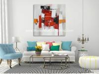 China Abstract Square Canvas Paintings Modern Hand Painted Wall Art for home decoration for sale