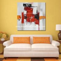 China Abstract Square Canvas Paintings Modern Hand Painted Wall Art for home decoration for sale