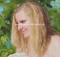 China Hand Painted Wedding Portrait Painting From Photo Realistic Custom Oil Portraits for sale