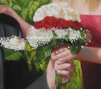 China Hand Painted Wedding Portrait Painting From Photo Realistic Custom Oil Portraits for sale
