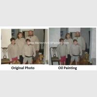 China Creative Family Pet Children Portrait Painting On Canvas Waterproof Bubble Film for sale