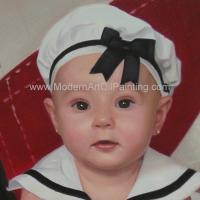China Children Hand Painted Portraits From Photos / Realistic Portrait Painting for sale