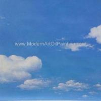 China Modern Landscape Portrait Painting Sky Blue Oil Paint From Photo Holiday Gift for sale