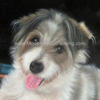 China Pet Custom Oil Painting Portraits Personalized Dog Portrait Painting Unique Gift for sale