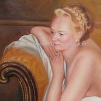 China Traditional Nude Woman Portrait / Canvas Art Portrait Brush Strokers Photo Montage for sale
