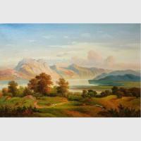 China Mountain Landscape Painting, Fall Original Oil Landscape Paintings For Interior Design for sale