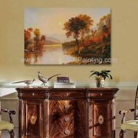 China River Sunrise Original Oil Landscape Paintings Horizontal 50 cm x 60 cm for sale