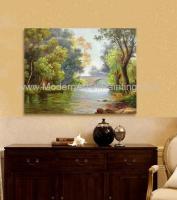 China Abstract Original Oil Landscape Paintings / Oak Green Tree Oil Painting On Canvas for sale