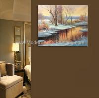 China Classical Winter Snow Handmade Scenery Oil Painting for Home Decorative for sale