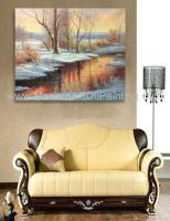 China Classical Winter Snow Handmade Scenery Oil Painting for Home Decorative for sale