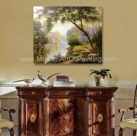 China Paintings Of Landscapes Scenery Fresh Forest Modern Abstract Wall Art Oil Painting for sale